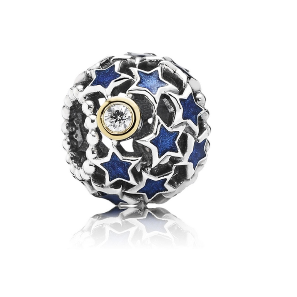 Pandora Night Sky Blue Enamel & Clear Cz C - Gem